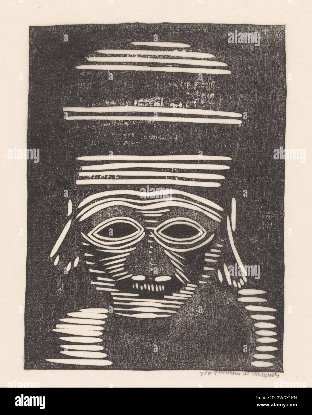Fantasie: Kop, Samuel Jessurun de Mesquita, 1930 print Ethnic mask made ...