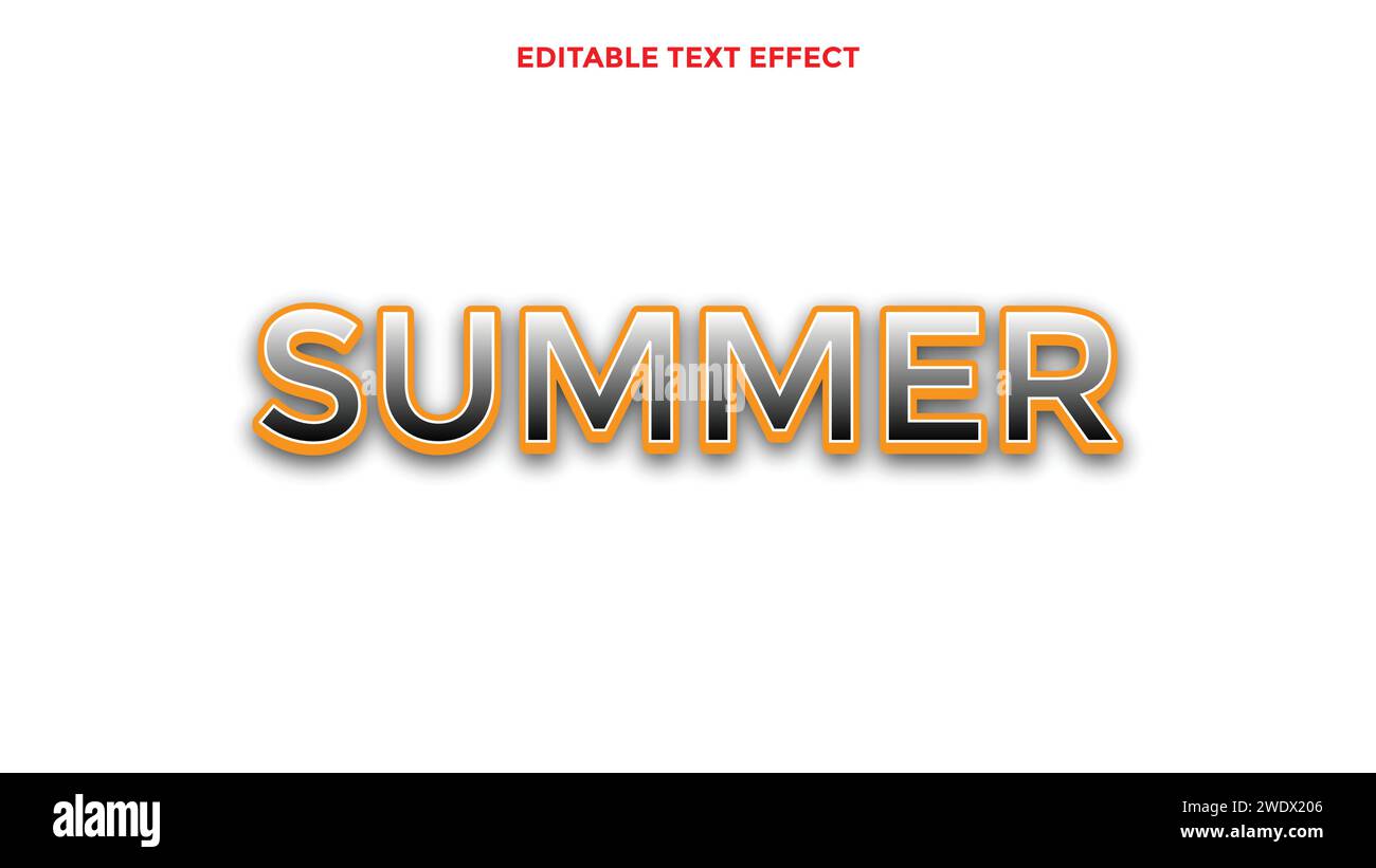 Editable text style effect - retro summer text in grunge style theme ...