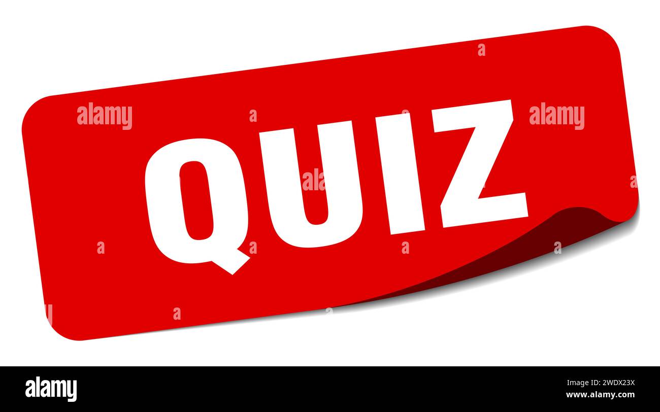 quiz sticker. quiz rectangular label isolated on white background Stock ...