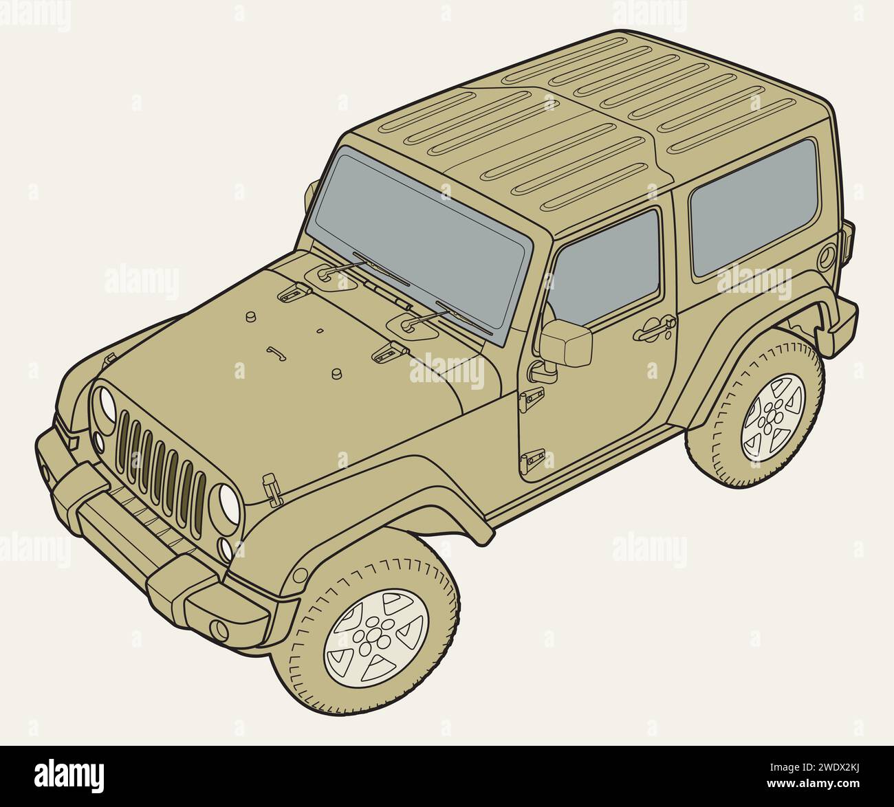 Jeep Wrangler car poster art vector illustration Stock Vector Image ...