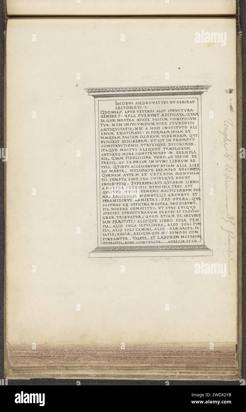 Pieth stable with text in Latin, Jacques Androuet, 1550 print Pieth ...