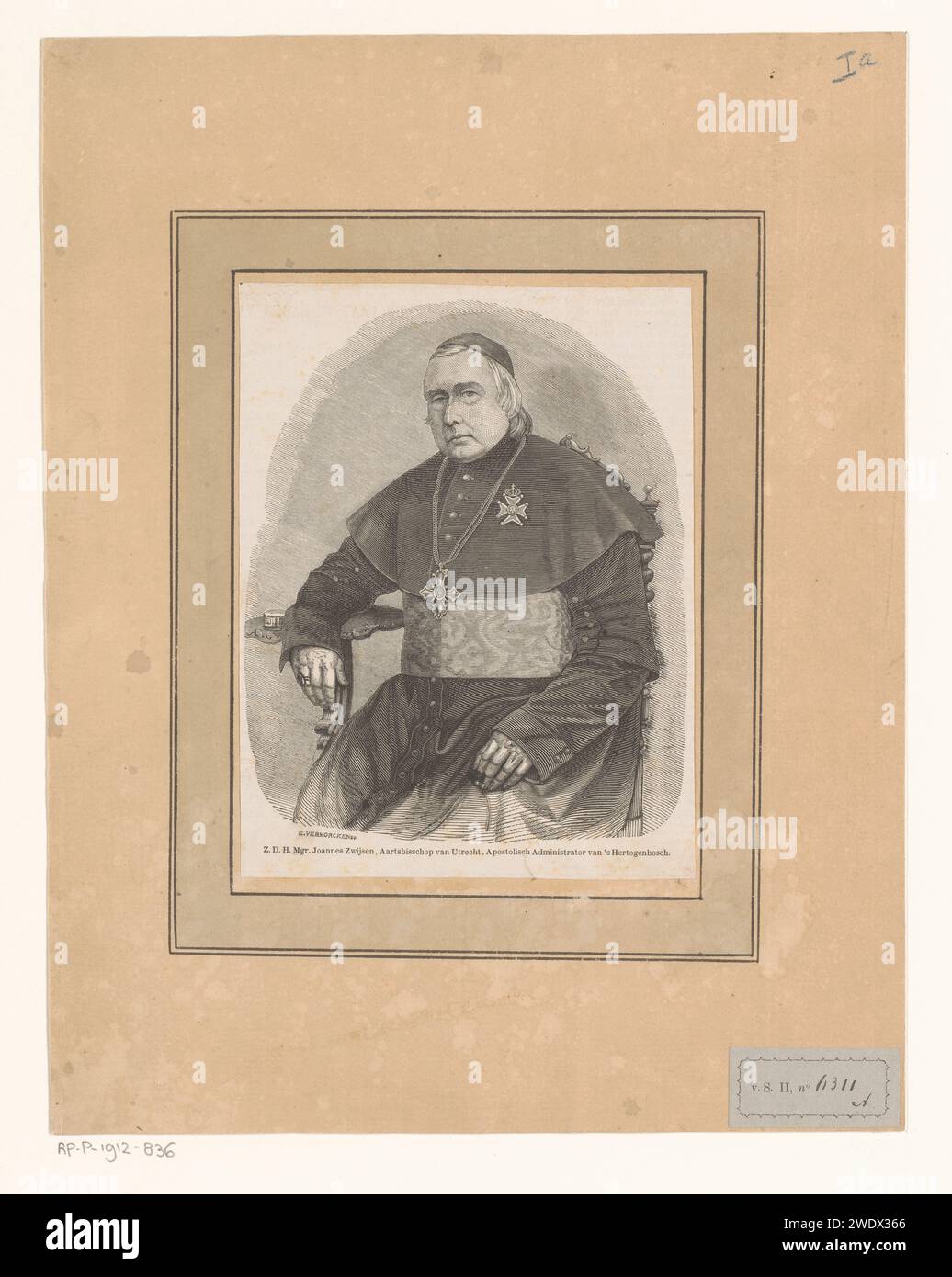 Portrait of Johannes Zwijsen, Edouard Vermorcken, 1830 - 1906 print ...