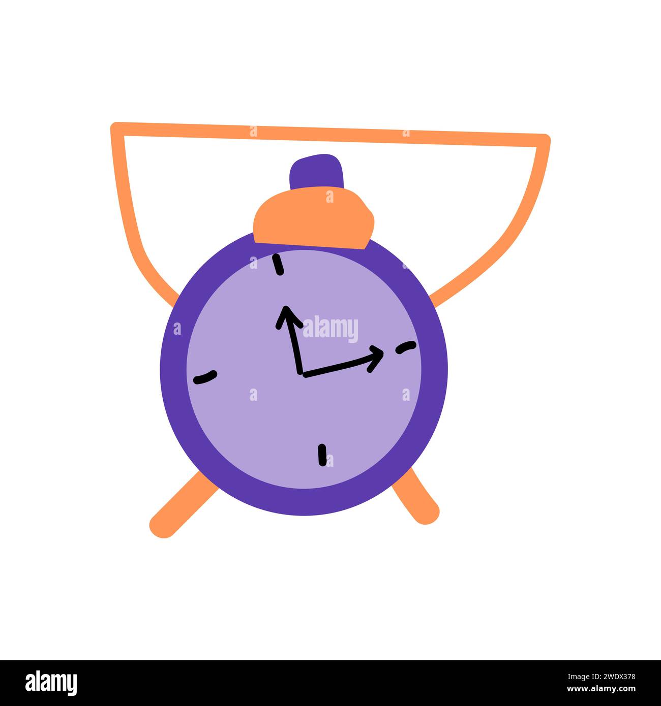cartoon alarm vintage clock isolated. Vector illustration isolated ...
