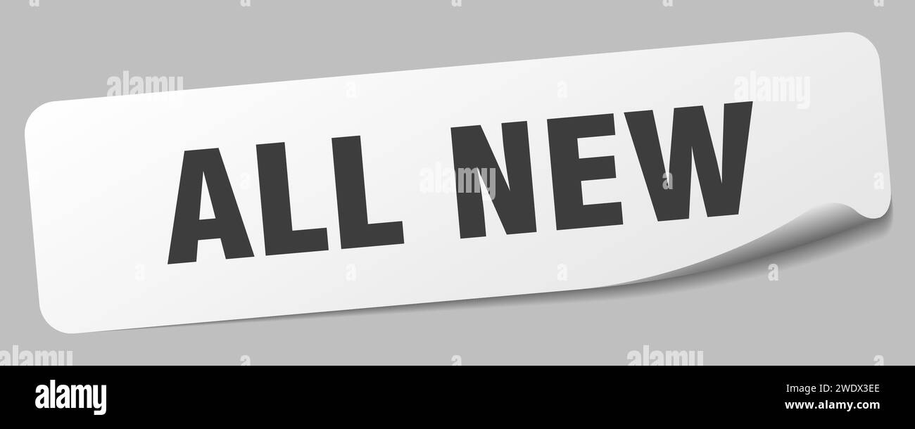 all new sticker. all new rectangular label isolated on white background ...