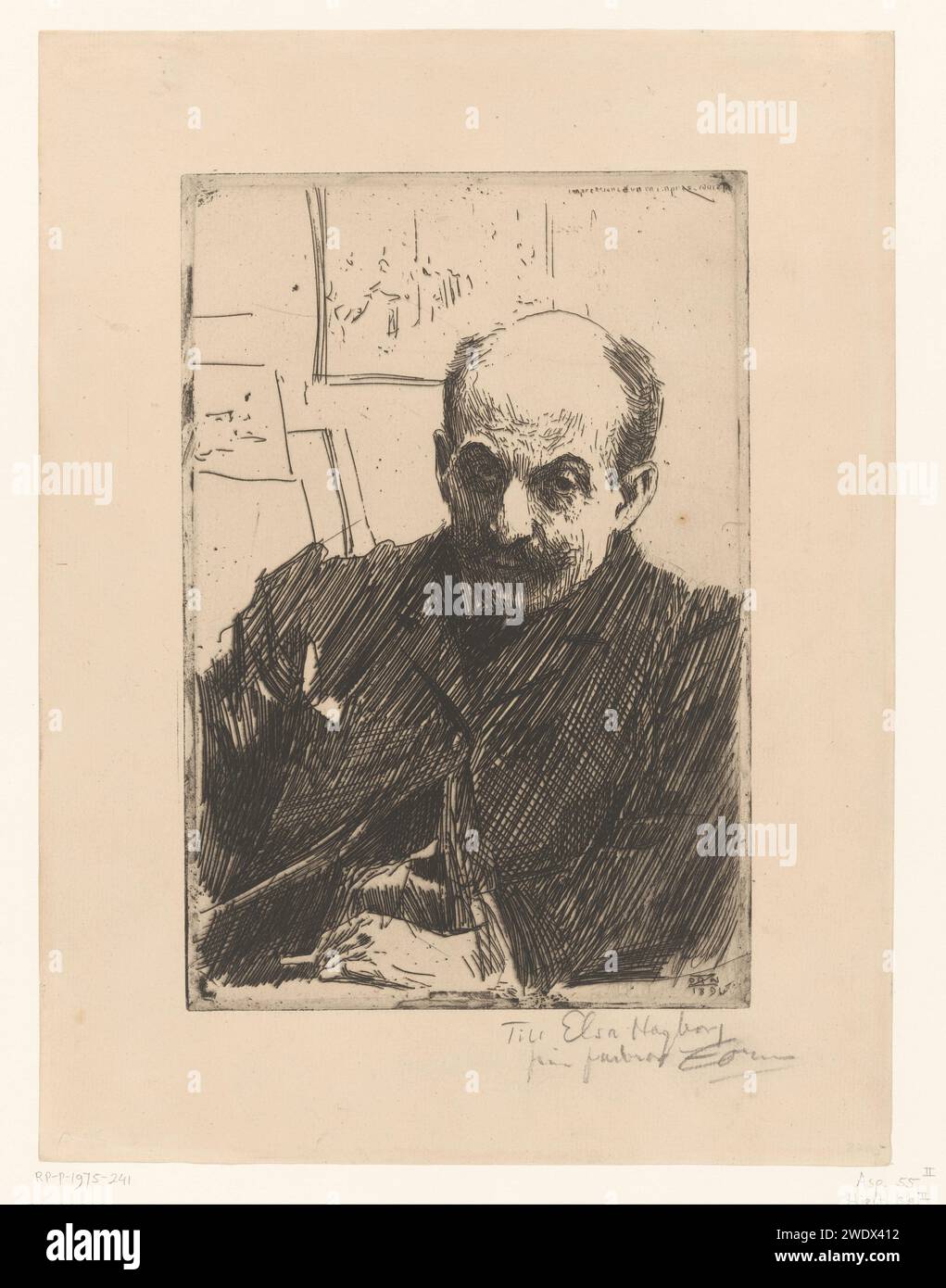 Portrait van Max Liebermann, Anders Leonard Zorn, 1891 print Portrait of the German artist Max ...