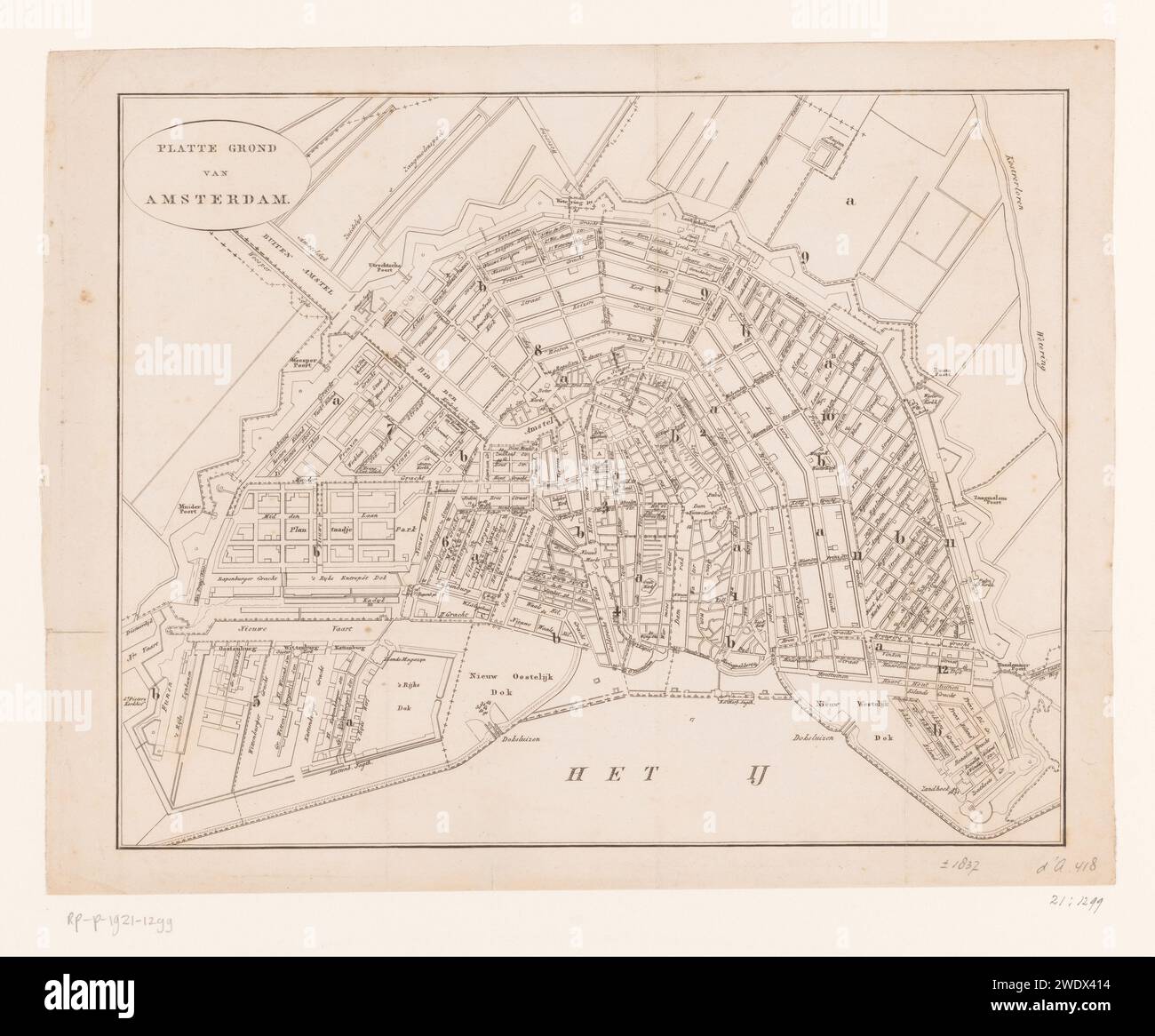Map of Amsterdam, Anonymous, 1833 print Amsterdam paper maps of cities Amsterdam Stock Photo - Alamy