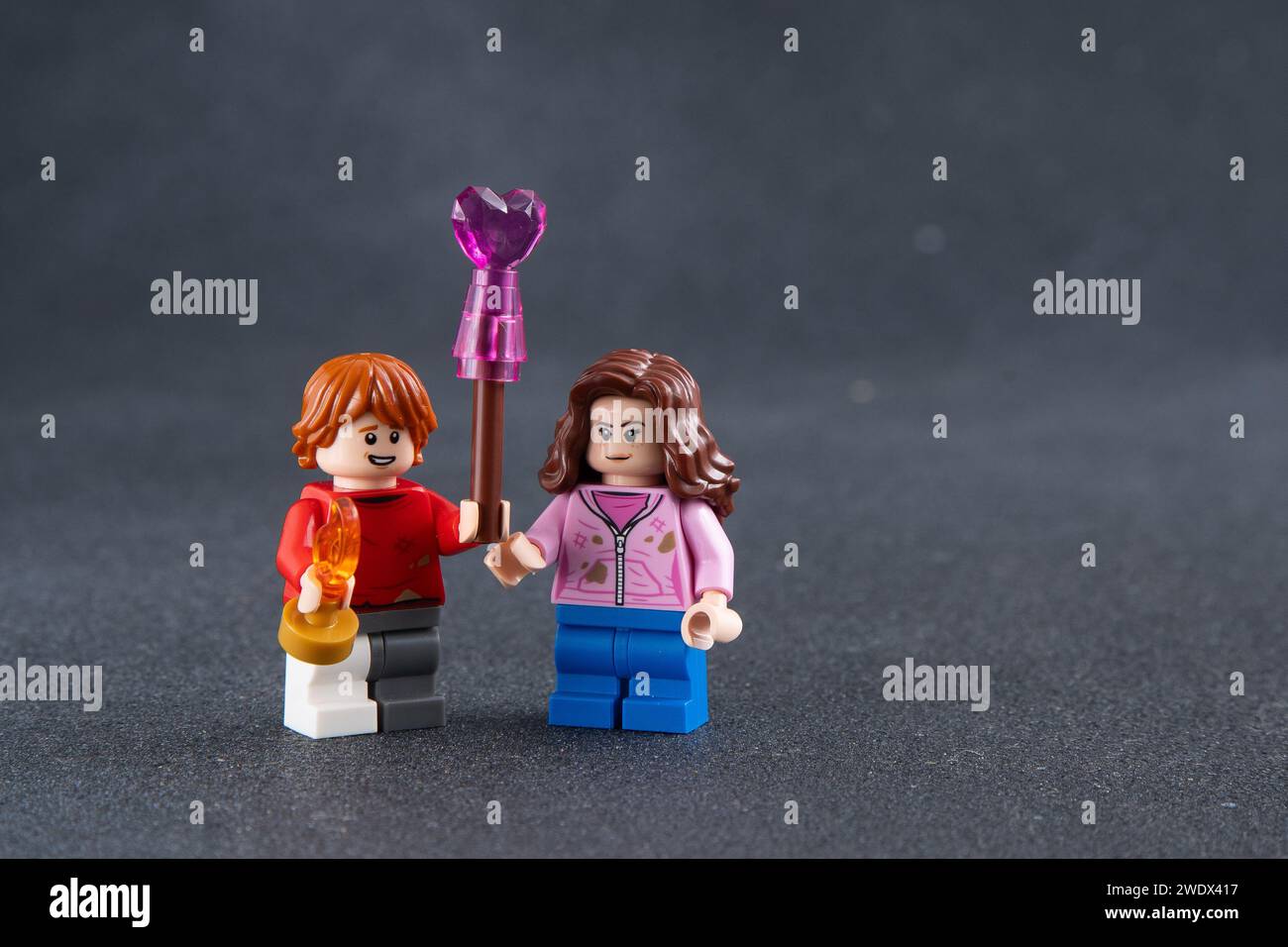 Ron and Hermione. Lego Harry Potter minifigures. Children's designer ...