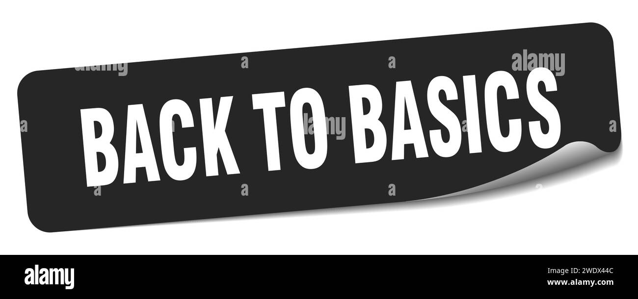 back to basics sticker. back to basics rectangular label isolated on ...