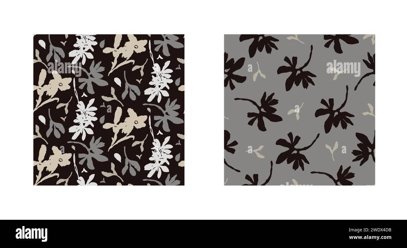 Masculine vector floral pattern with organic botanical shapes. Modern ...