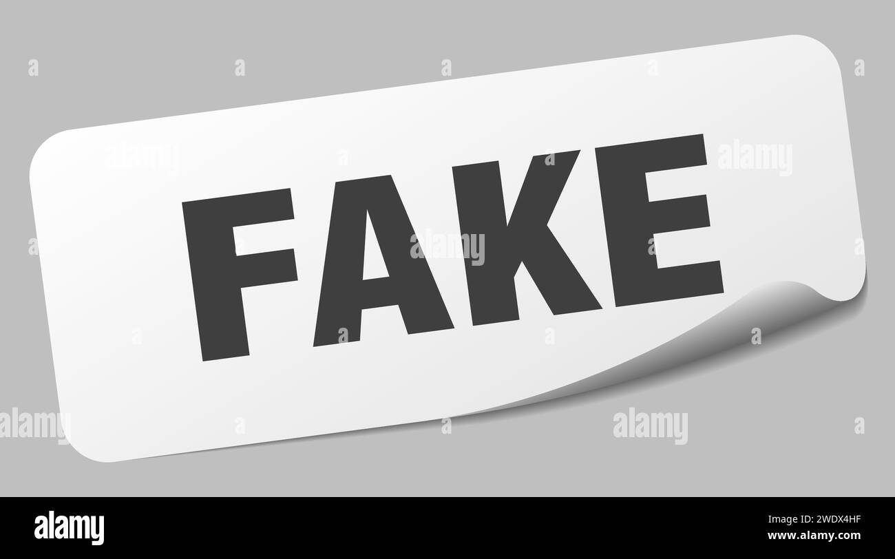 fake sticker. fake rectangular label isolated on white background Stock ...