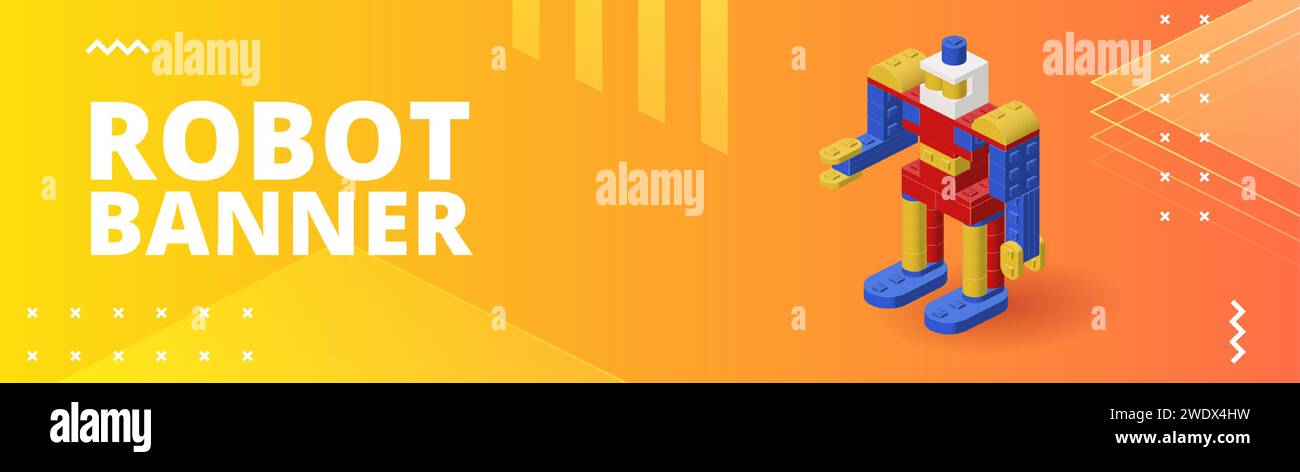 Banner with robot for print and design. Vector illustration Stock ...