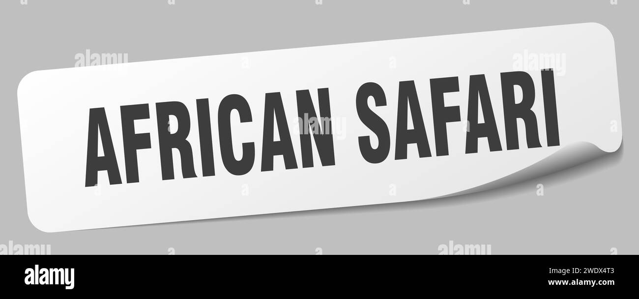 african safari sticker. african safari rectangular label isolated on ...