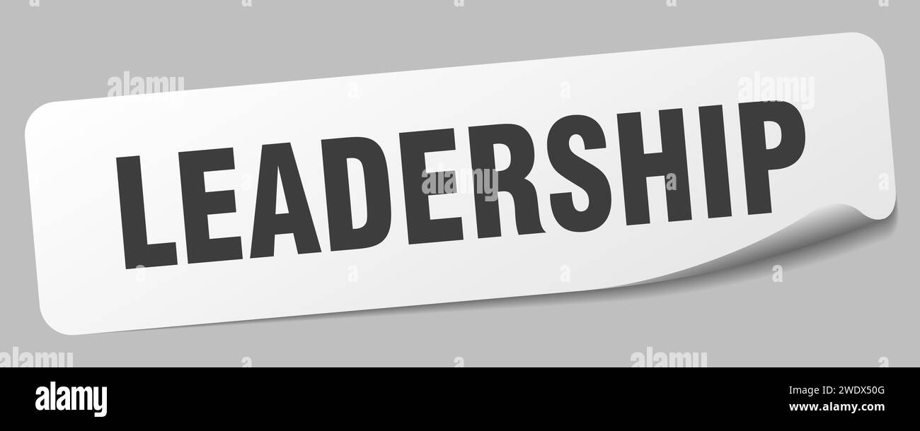 leadership sticker. leadership rectangular label isolated on white ...