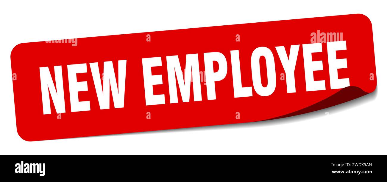 new employee sticker. new employee rectangular label isolated on white ...