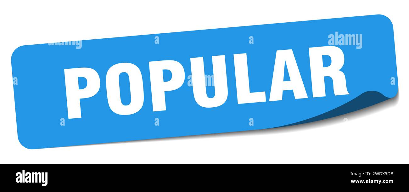 popular sticker. popular rectangular label isolated on white background ...