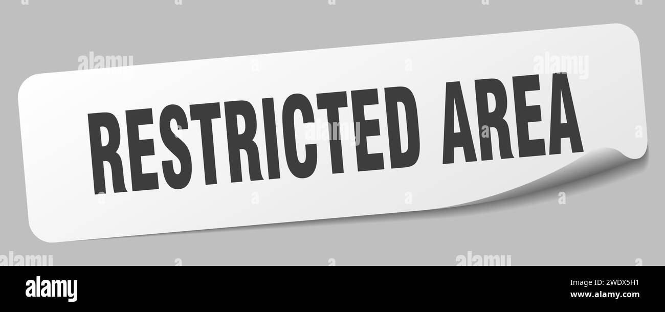 restricted area sticker. restricted area rectangular label isolated on ...
