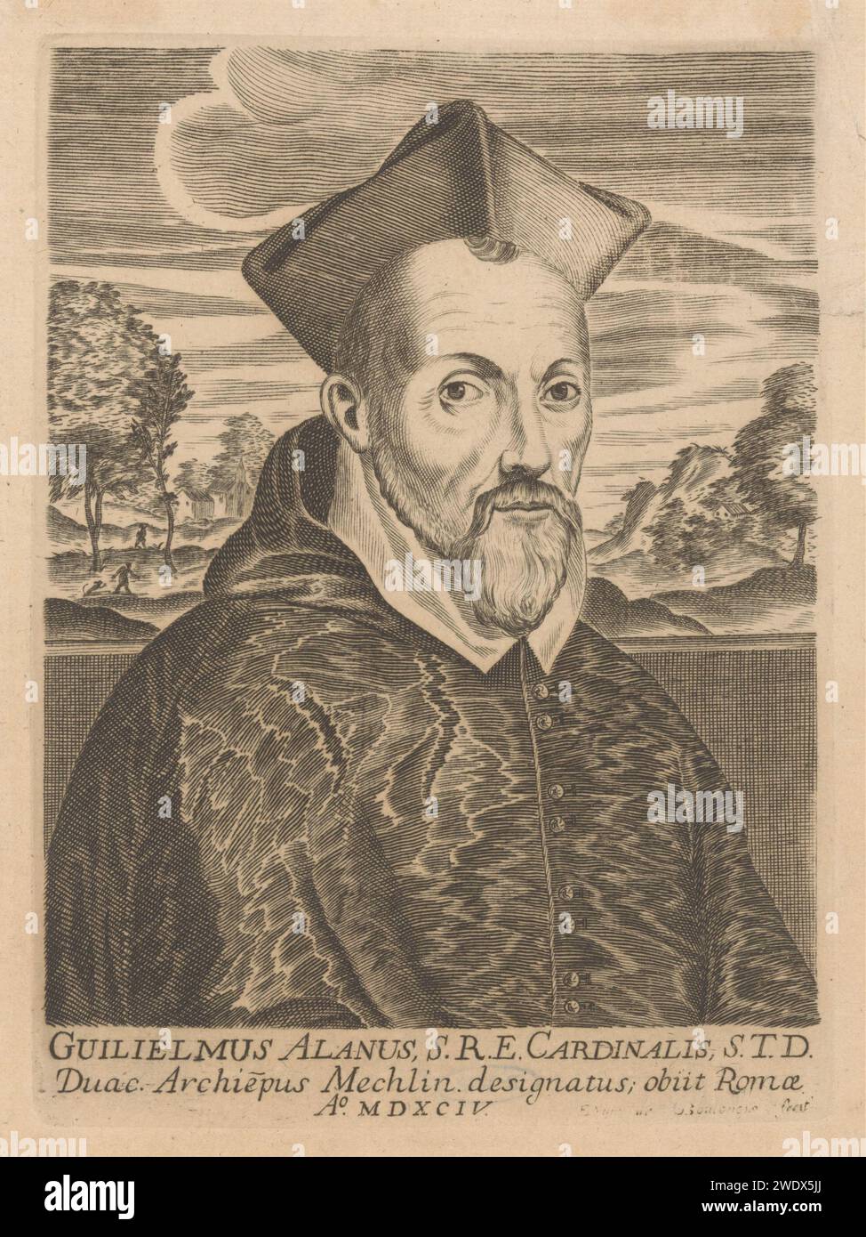 Portrait of Cardinal William Allen, Edme de Boulonois, 1645 - 1657 ...