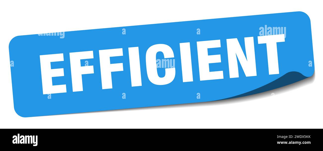 efficient sticker. efficient rectangular label isolated on white ...
