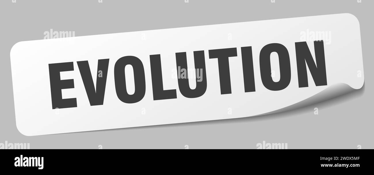evolution sticker. evolution rectangular label isolated on white ...