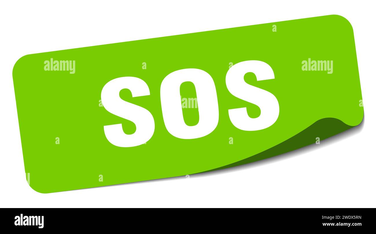 sos sticker. sos rectangular label isolated on white background Stock ...