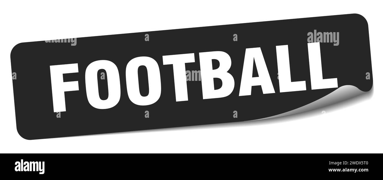 football sticker. football rectangular label isolated on white ...