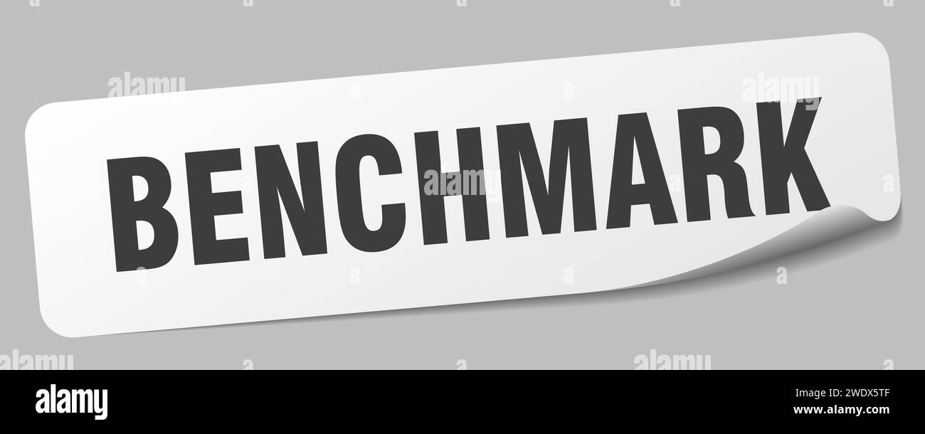 benchmark sticker. benchmark rectangular label isolated on white ...