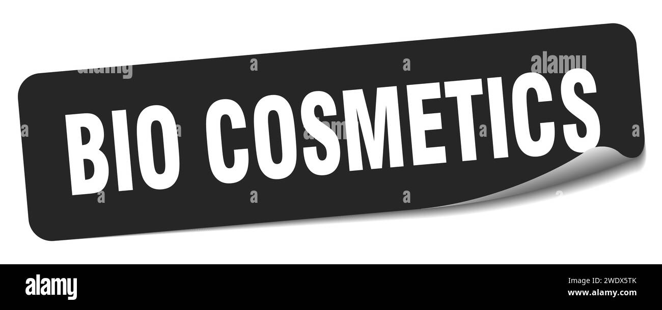 bio cosmetics sticker. bio cosmetics rectangular label isolated on ...