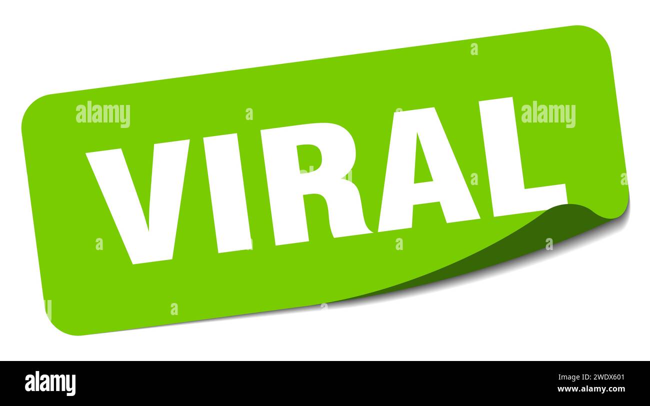 viral sticker. viral rectangular label isolated on white background ...