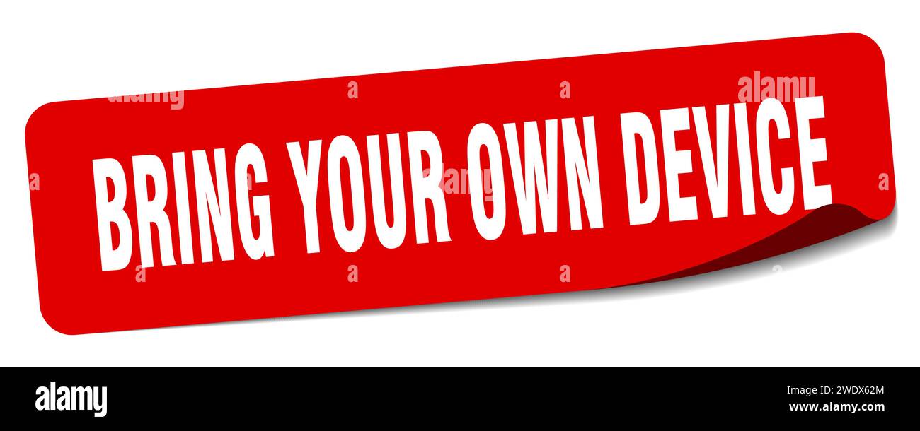 bring your own device sticker. bring your own device rectangular label ...