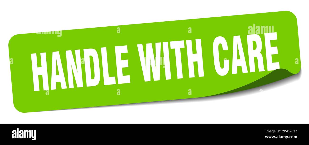 handle with care sticker. handle with care rectangular label isolated ...