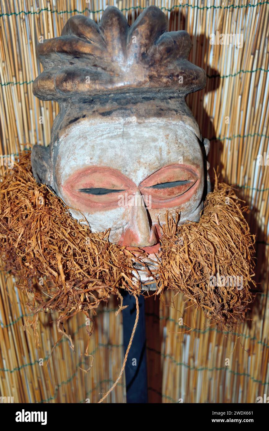 Padua, Italy. 22 January 2024. Exhibition of African ritual masks ...