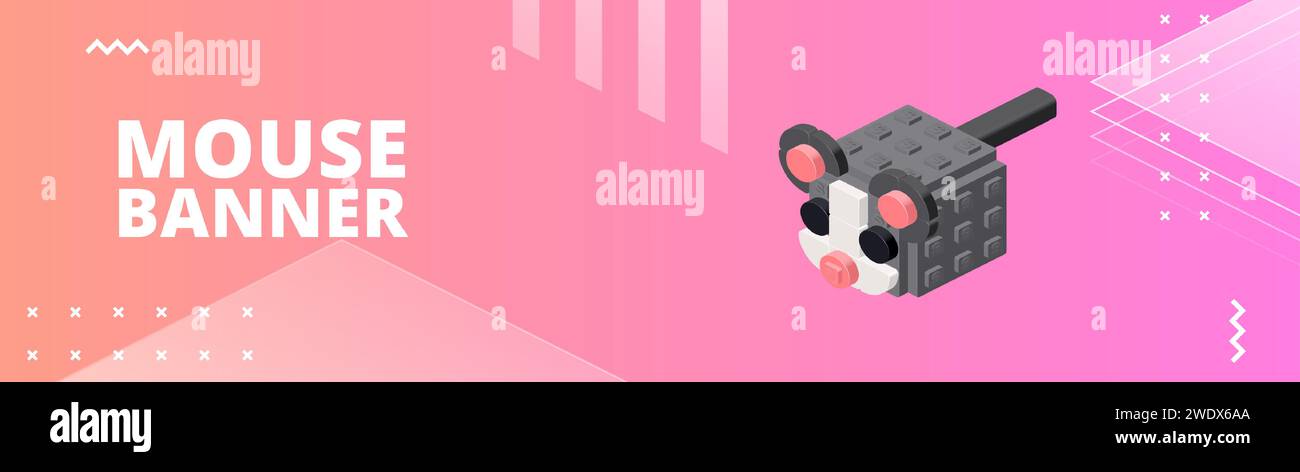 Banner with mouse for print and design. Vector illustration Stock ...