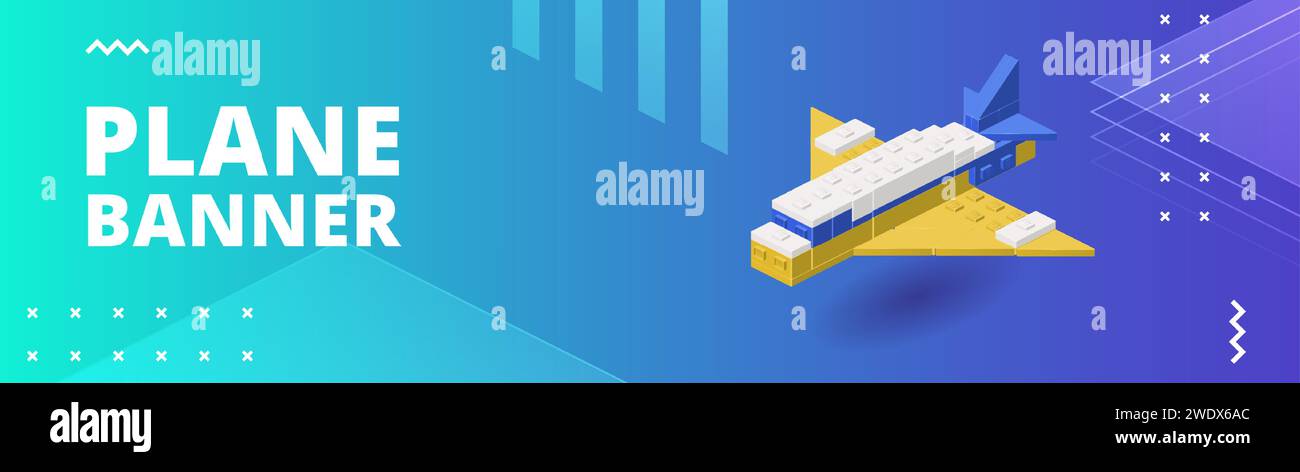 Banner with airplane for print and design. Vector illustration Stock ...