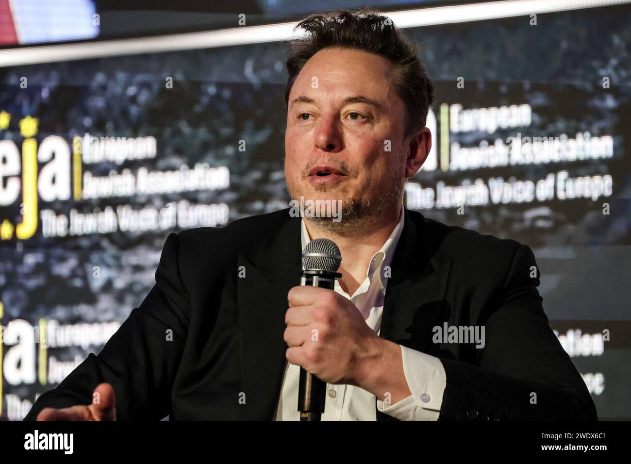 Krakow, Poland. 22nd Jan, 2024. American billionaire Elon Musk speaks ...