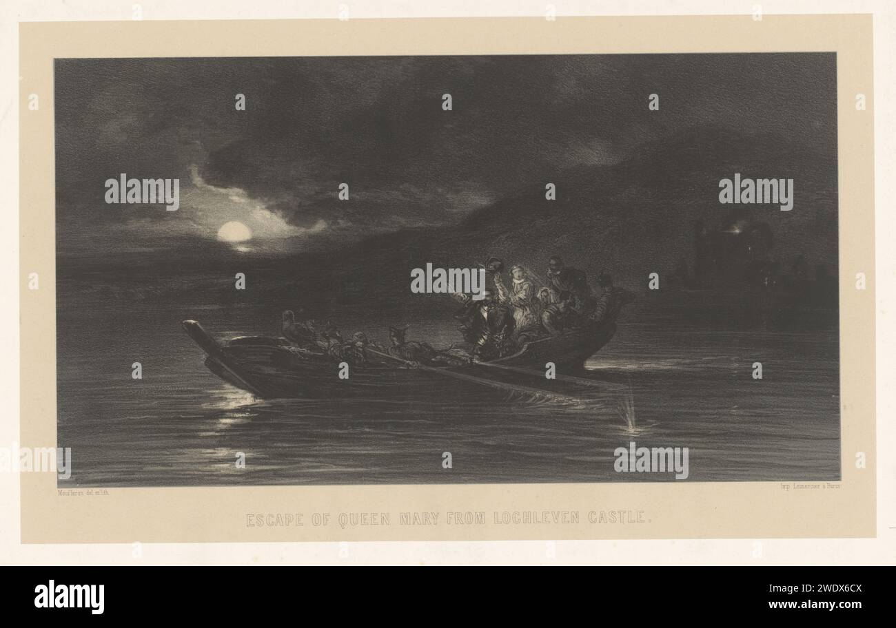 Sloop with Queen Maria van Scotland and Crew sails from Lochleven ...
