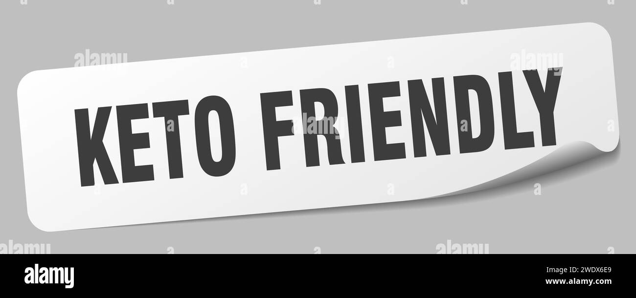 keto friendly sticker. keto friendly rectangular label isolated on ...