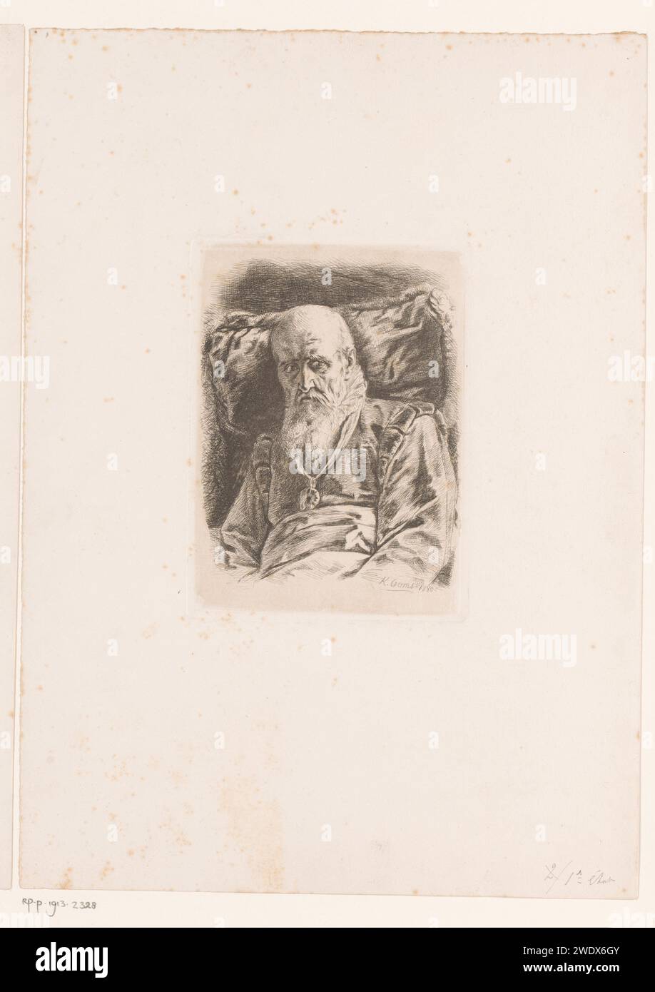 Duke of the Duke of Alva, Karel Ooms, 1880 print paper etching ...