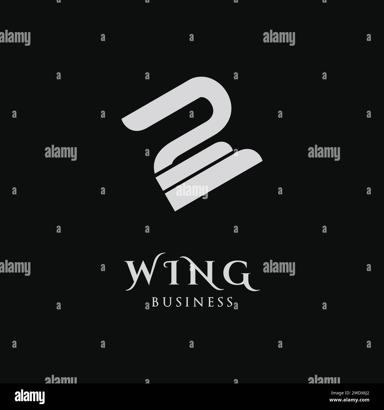 Initial Letter Number 2 or Two Wing Icon Logo Design Template Stock ...