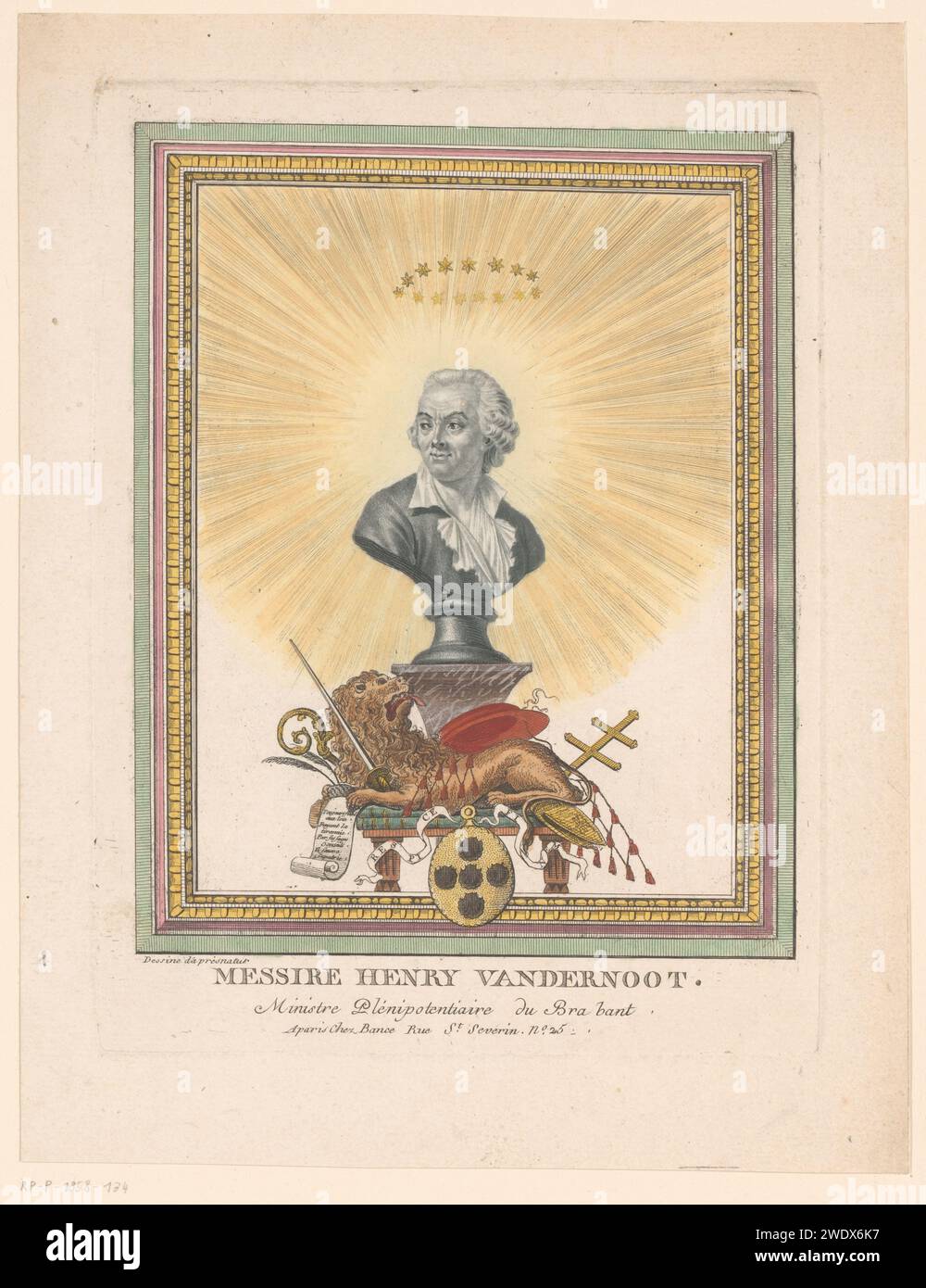 Portrait of Hendrik van der Noot, Jacques -Louis Bance (attributed to ...