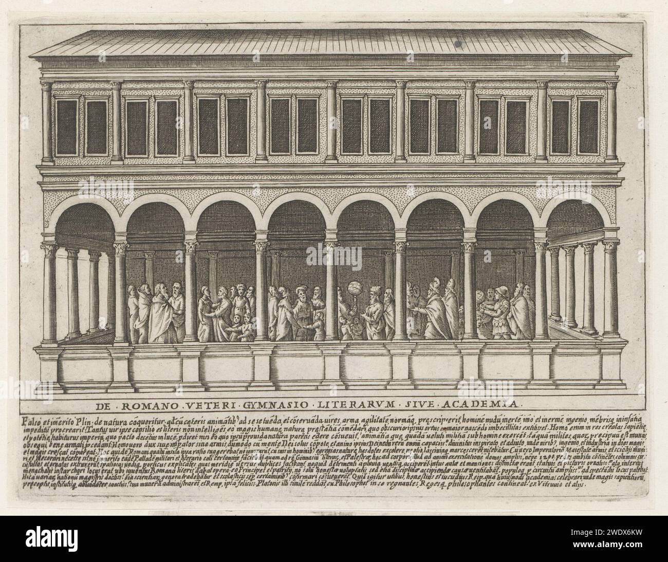 The ancient Roman gymnasium in Rome, Giacomo Lauro, 1612 - 1628 print ...