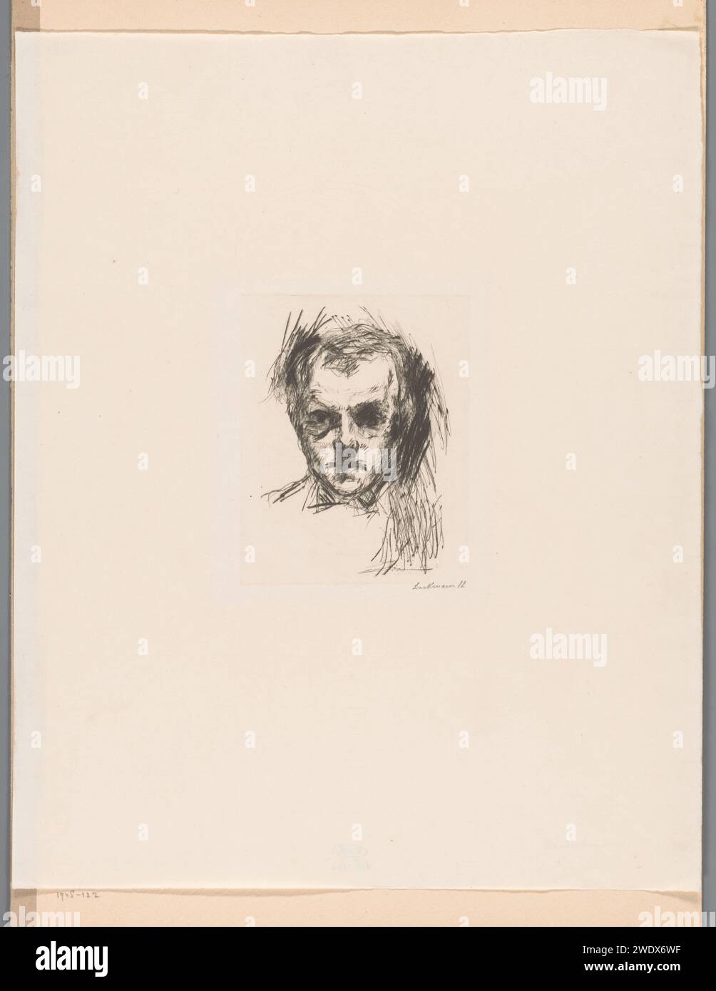Zelfportret, Max Beckmann, 1913 print paper drypoint portrait, self ...