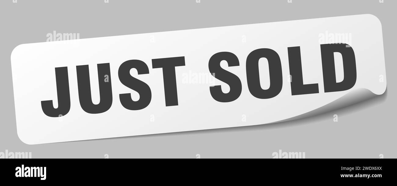 just sold sticker. just sold rectangular label isolated on white ...