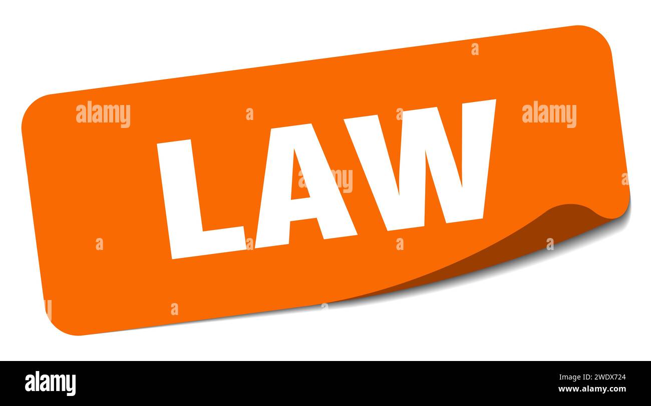law sticker. law rectangular label isolated on white background Stock ...