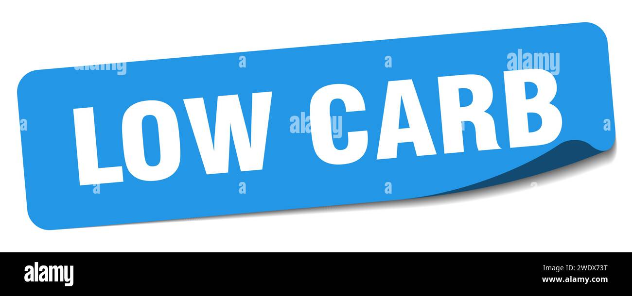 low carb sticker. low carb rectangular label isolated on white ...