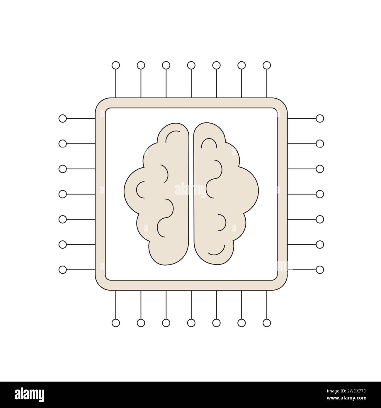 Artificial general intelligence logo. AGI brain simple sign. Vector ...