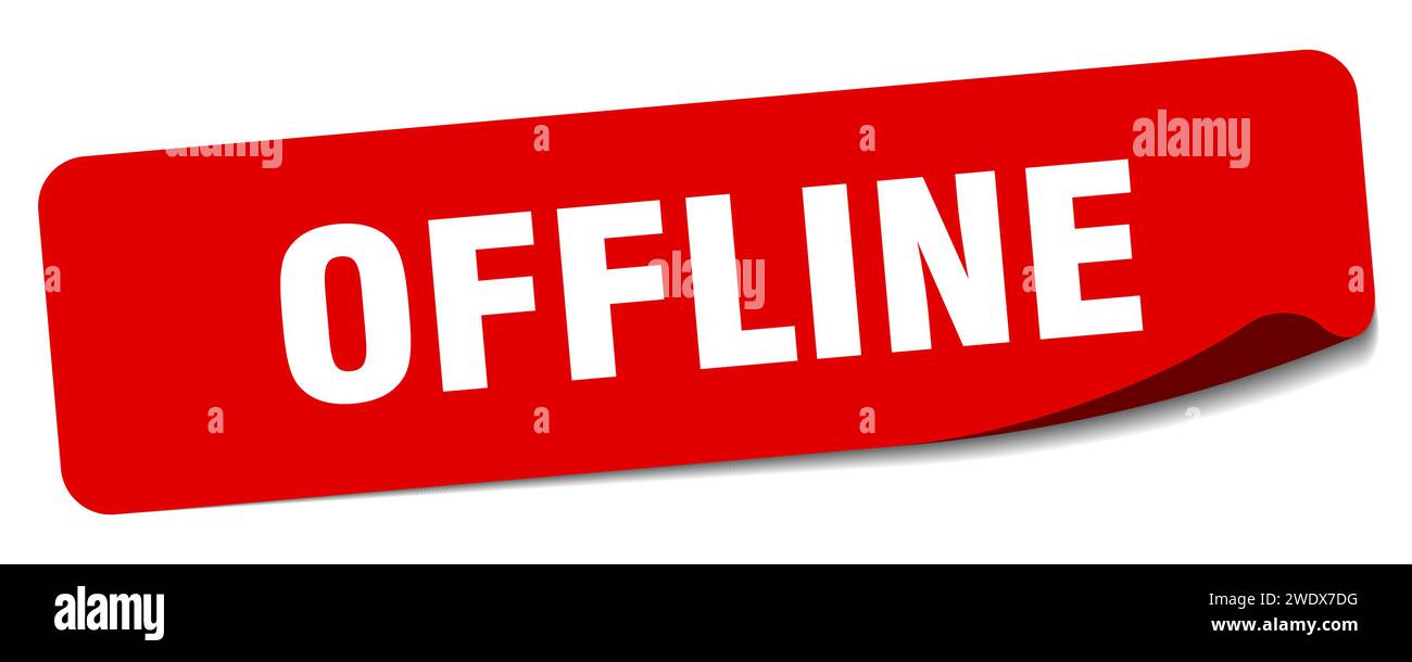 offline sticker. offline rectangular label isolated on white background ...