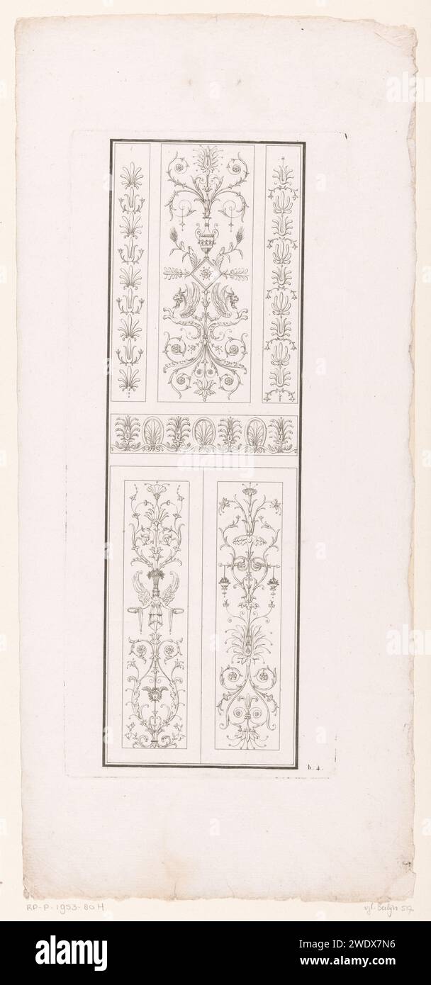 Three panels with arabesken, Charles Pierre Joseph Normand, 1803 print ...