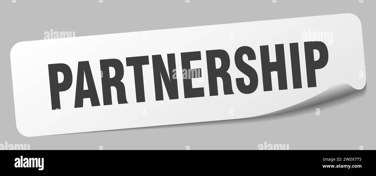 partnership sticker. partnership rectangular label isolated on white ...