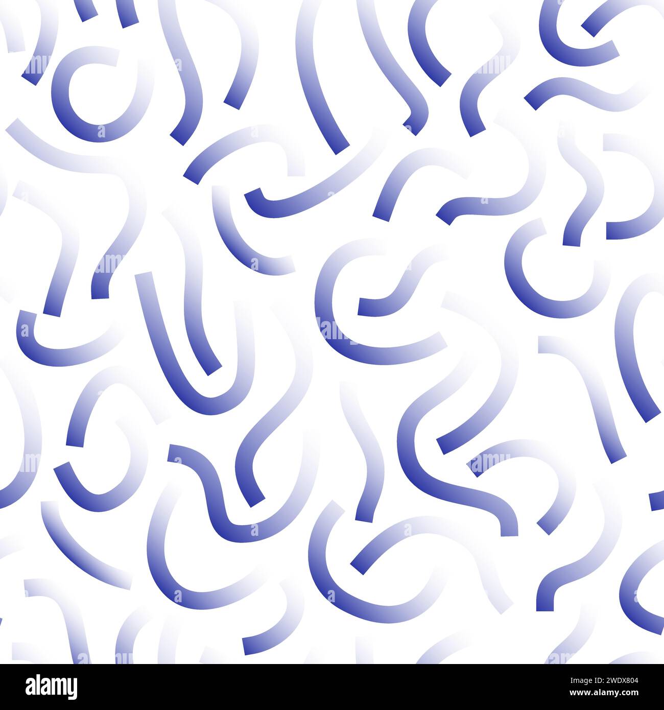 Blue and white gradient curved lines isolated on white background ...