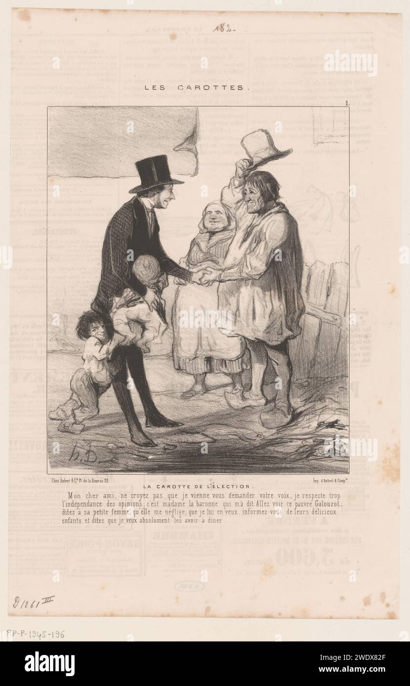 Election candidate in conversation with voters, Honoré Daumier, 1844 ...